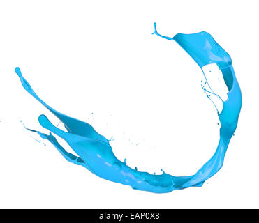Blue splash isolated on white background Stock Photo - Alamy