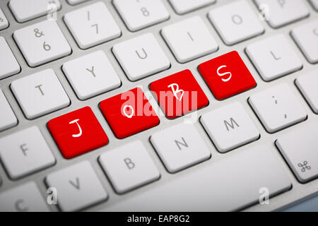 Close up of Jobs keyboard button Stock Photo - Alamy