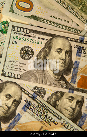 Newest US $100 bills as of 2013 with an embedded magnetic strip among ...