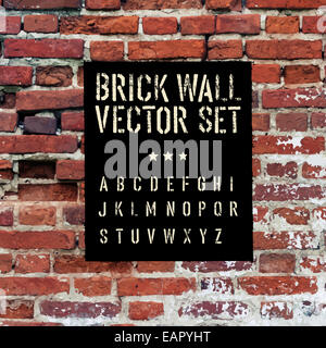 Red Brick Letters. Font - Typeface - Alphabet Stock Photo - Alamy