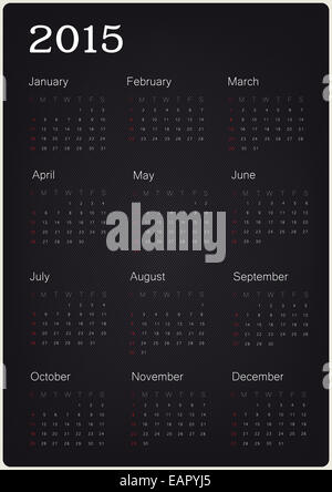 Monthly Calendar Of 2015 Year On Blackboard Stock Photo - Alamy