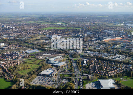 aerial view of Doncaster town centre, South Yorkshire, UK Stock Photo ...