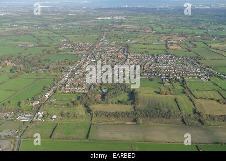 An aerial view of the Cheshire village of Saughall with surrounding ...