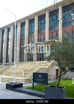 The front entrance of Manchester Crown Court Stock Photo - Alamy