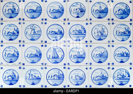 Dutch blue and white Delftware tiles at the entrance to a building in ...