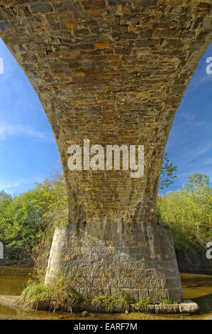 Stone bridge wall of hewn stones Stock Photo - Alamy