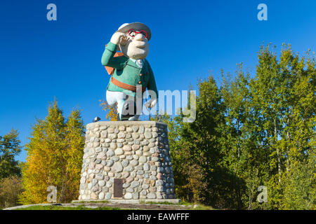 Canada, Manitoba, Flin Flon. Statue of Flinty Josiah Flintabbatey ...