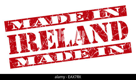Ireland red square grunge made in stamp Stock Photo - Alamy