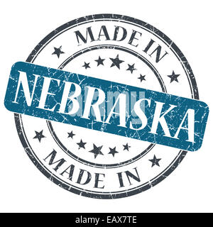 made in Nebraska blue round grunge isolated stamp Stock Photo - Alamy