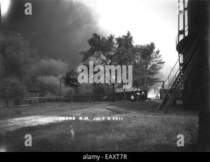 A fire at the Impervious Package Company sawmill in Keene, New ...