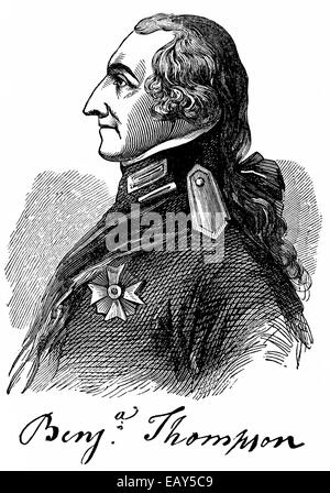 Benjamin Thompson known as Count von Rumford. Hand-colored woodcut ...