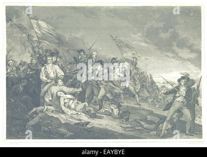 An 1834 illustration of the Battle of Bunker Hill, near Boston, a key ...