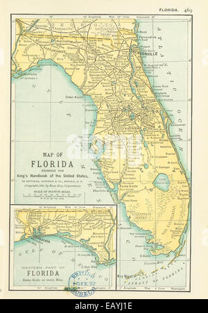 This 1891 map of Florida presents a detailed representation of the ...