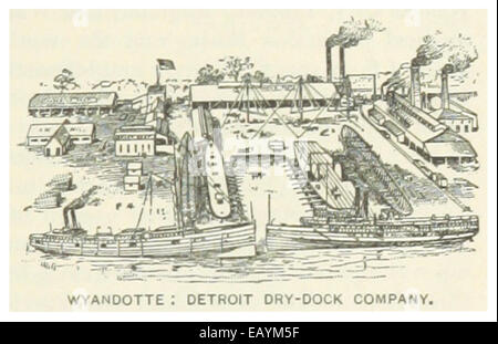 An 1891 illustration depicting the Detroit Dry-Dock Company ...