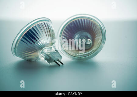 two light-emitting diode lamps, in blue tone Stock Photo - Alamy