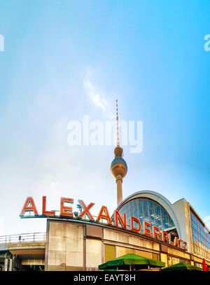 Germany, Berlin, Alexanderplatz station, a subway map with the bear ...