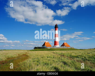 Westerhever Lighthouse on the North Sea coast of Germany Stock Photo ...