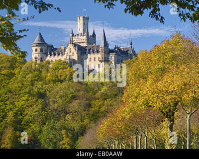 View of Marienburg Castle, a Gothic revival castle in Lower Saxony ...