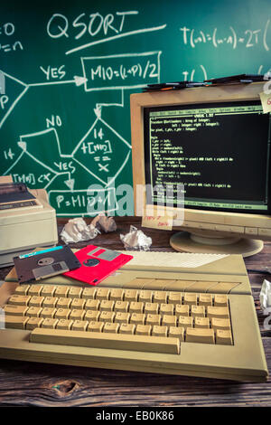 Work on algorithm in the vintage computer lab Stock Photo - Alamy