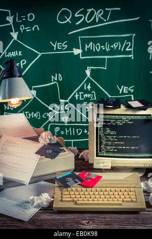 Vintage computer lab at a technical Stock Photo - Alamy