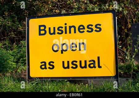 Business open as usual sign Stock Photo - Alamy