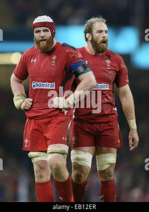 Jake Ball of Wales and Alun Wyn Jones of Wales during the Dove Men ...