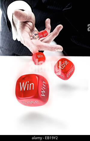 losing lose or luck concept with word and eraser on white background ...