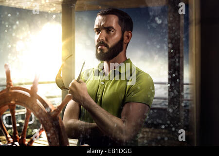 Captain is looking forward in the future Stock Photo - Alamy