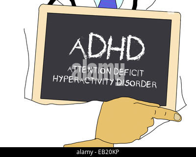 Illustration: Doctor shows information: adhd Stock Photo - Alamy