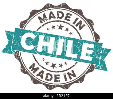 Chile blue stamp isolated on white background Stock Photo - Alamy