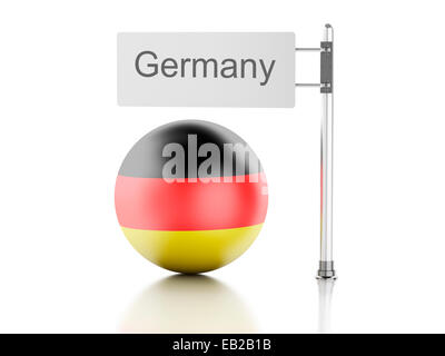 Germany flag and signpost. 3d renderer illustratio Stock Photo - Alamy