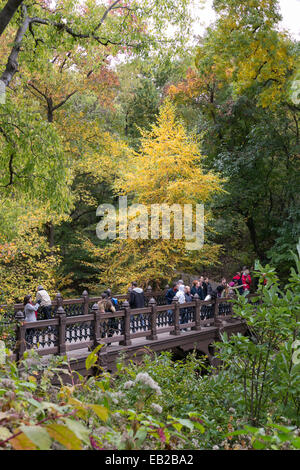 The Oak Bridge in Central Park, captured by William M. Chase around the ...