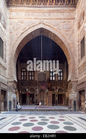 Interior of Iwan, is Islamic hall, at courtyard of Bibi Khanym Mosque ...