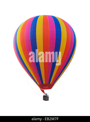 yellow hot air balloon with a group of people against clear sky Stock ...