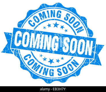Coming soon, green grunge stamp Stock Photo - Alamy