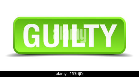 not guilty green 3d realistic square isolated button Stock Photo - Alamy