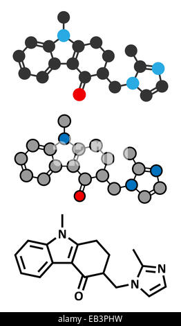 Ondansetron nausea and vomiting treatment drug, chemical structure ...