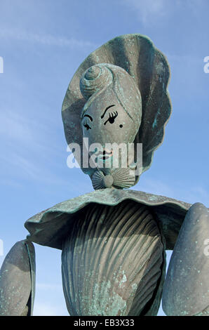 Bronze sculpture of a shell lady, entitled Mrs Booth after the Margate ...