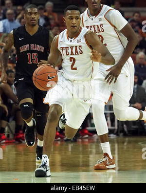 Austin, Texas. 25th Nov, 2014. Jonathan Holmes #10 of the Texas ...