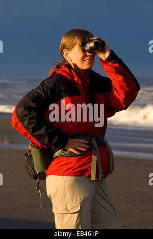 Birding on the beach, Harry A Merlo State Park, California Stock Photo ...