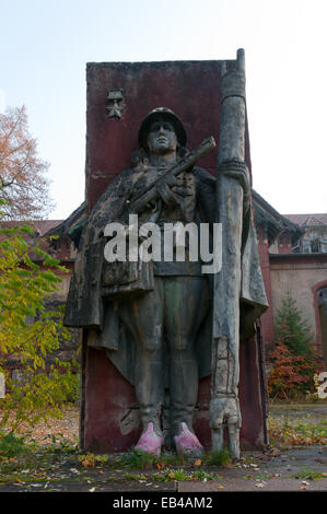 Soviet military statue of stretcher bearer outside Beelitz Heilstaetten ...