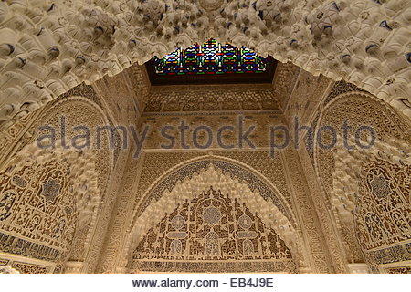 Stained glass, Nasrid Dynasty of Alhambra Palace, Granada, Andalusia ...