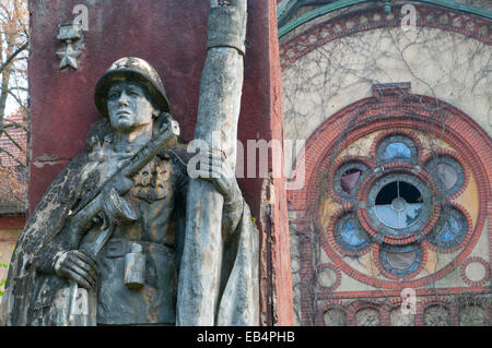 Soviet military statue outside Beelitz Heilstaetten former TB hospital ...