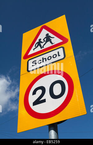 20 mph school traffic sign Stock Photo - Alamy