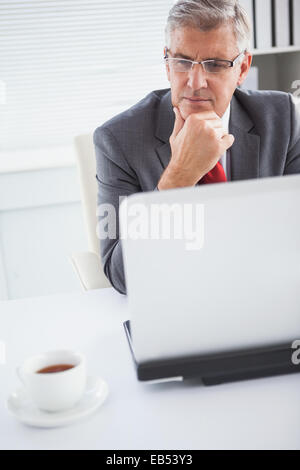 Focused businessman at his desk in his office Stock Photo - Alamy