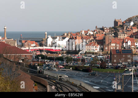 Whitby Harbour and town Stock Photo - Alamy