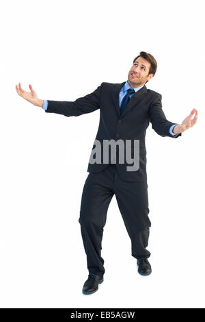 Businessman holding something with his hands Stock Photo - Alamy