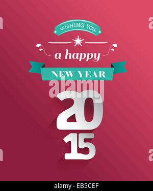 Happy new year 2015 icon symbol. 3D style. Trendy, modern design with ...