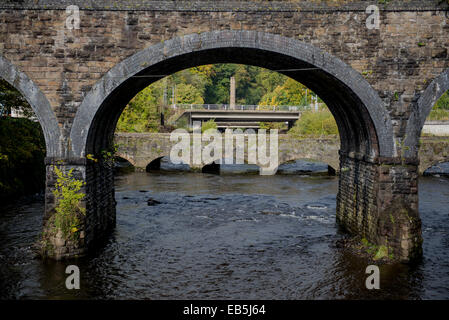 The railway bridge and Tennant Canal Aquaduct in Aberdulais, Neath ...