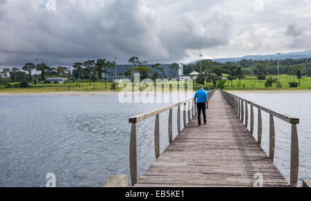 Ecological island in the sea in Sipopo near the capital city of Malabo ...
